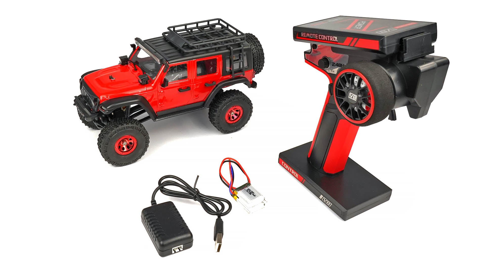 RCG Racing RC 1/24 Mini Rock Crawler - Red