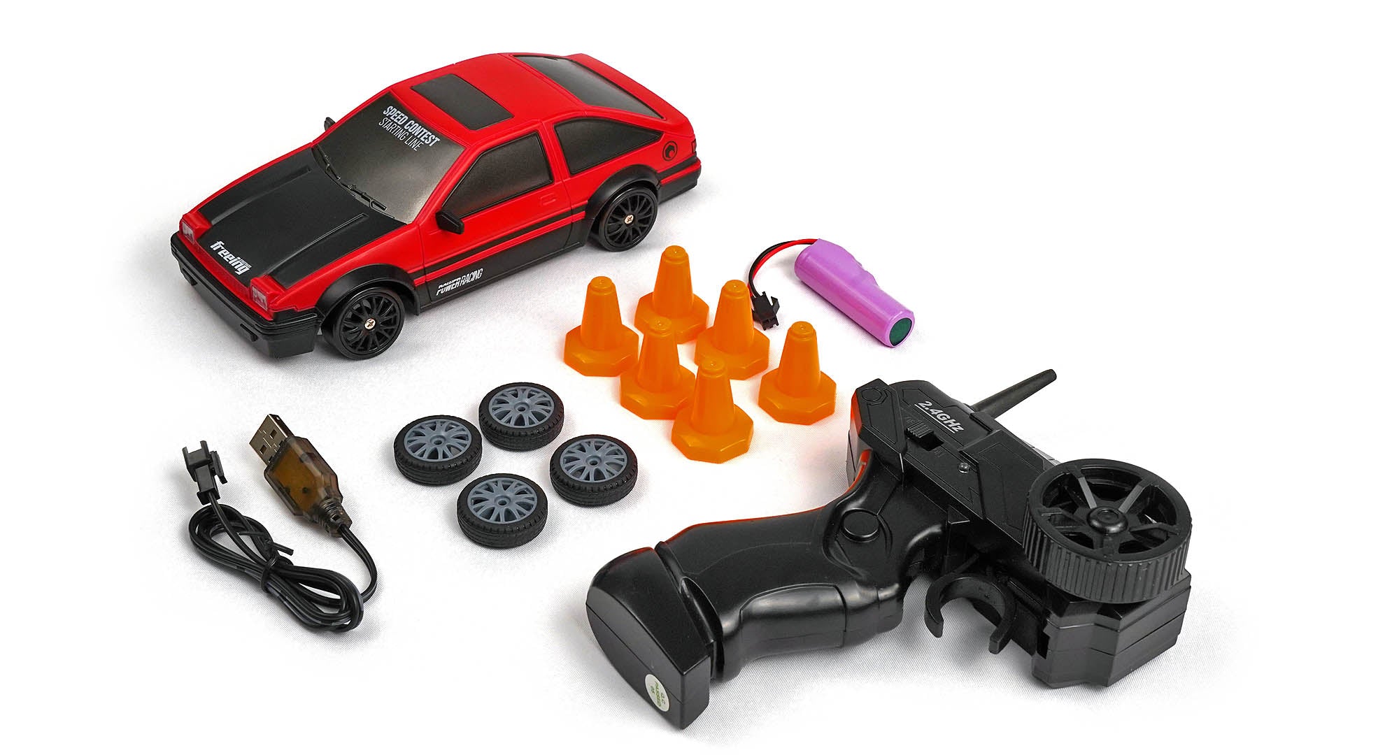 RCG Racing Retro AE86 1/24 Mini Drift Car - Red